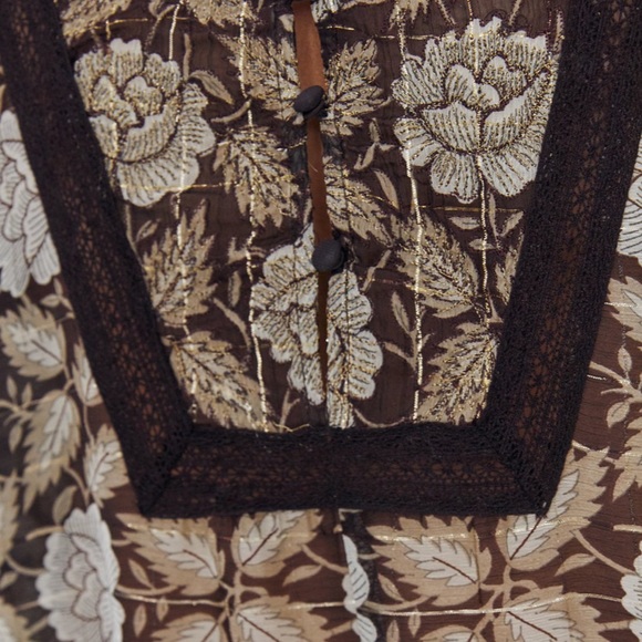 Zara | Tops | Nwt Zara Printed Caftan With Metallic Thread | Poshmark